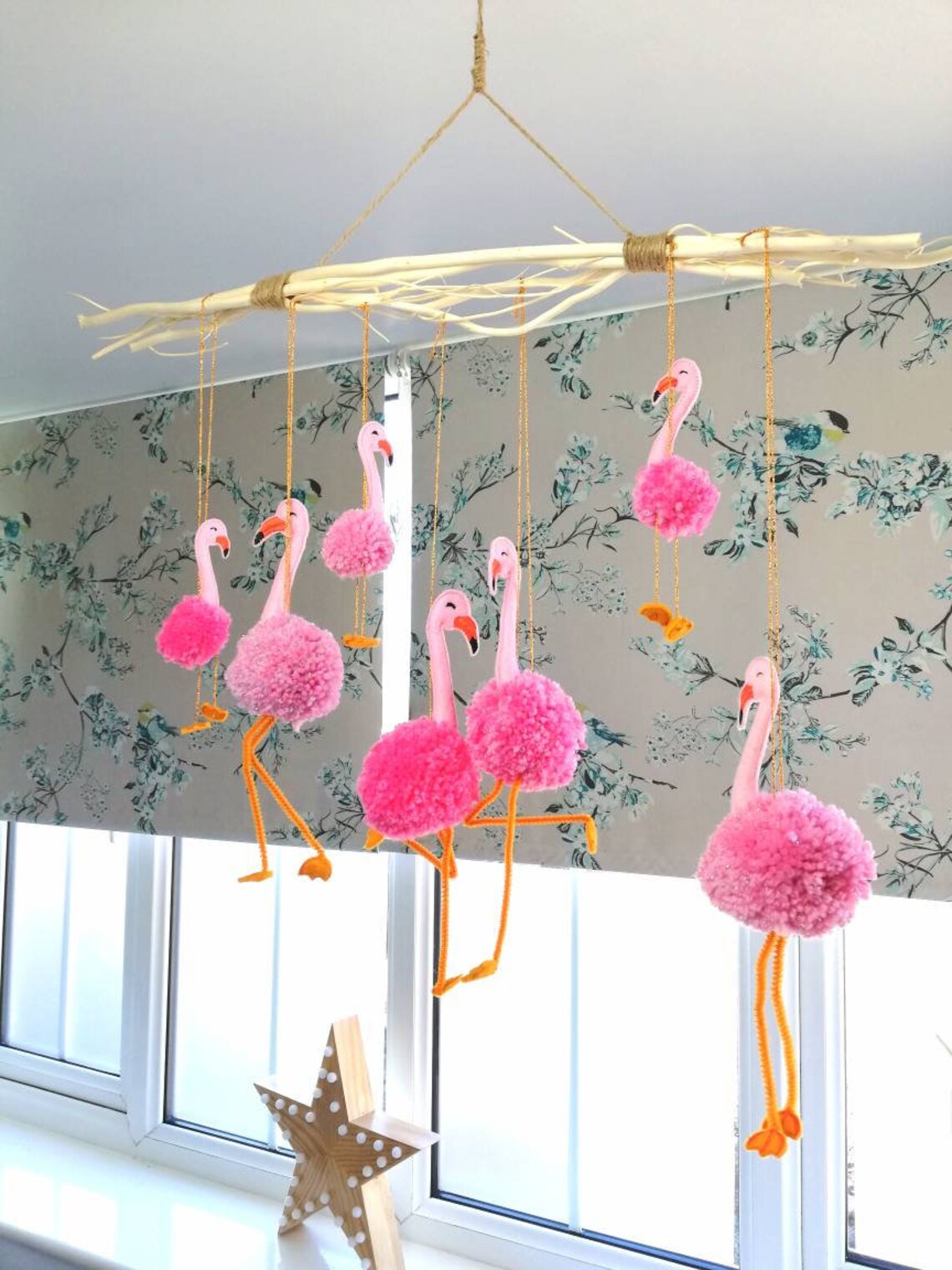 DIGITAL PATTERN, Flamingo Hanging Decorations, 2 Sizes, Animal Pompom ...