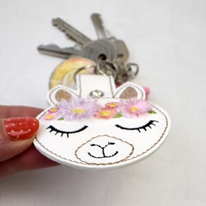 4x4 Llama Key Fob, 3D Fringed Flower, DIGITAL DESIGN, Llama Key Ring ...
