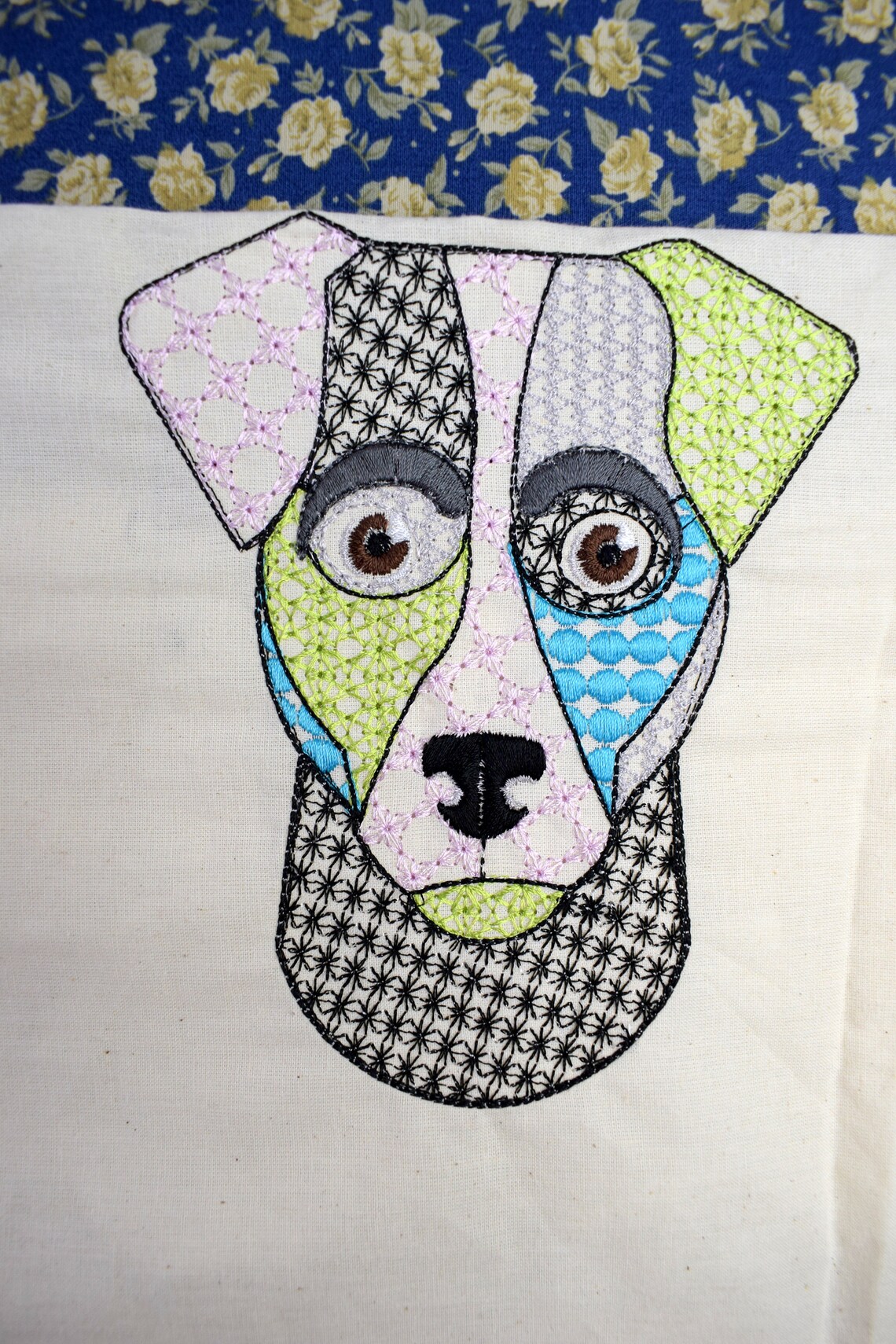 Digital file Jack Russell Terrier Stitched Patchwork | Etsy