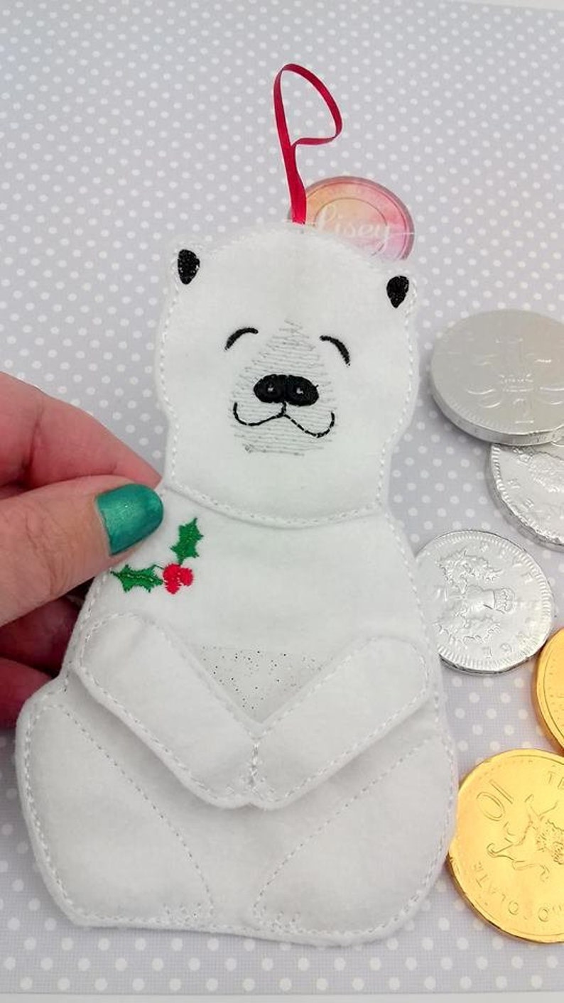Digital File Polar Bear Christmas Hanging Decoration Felt | Etsy