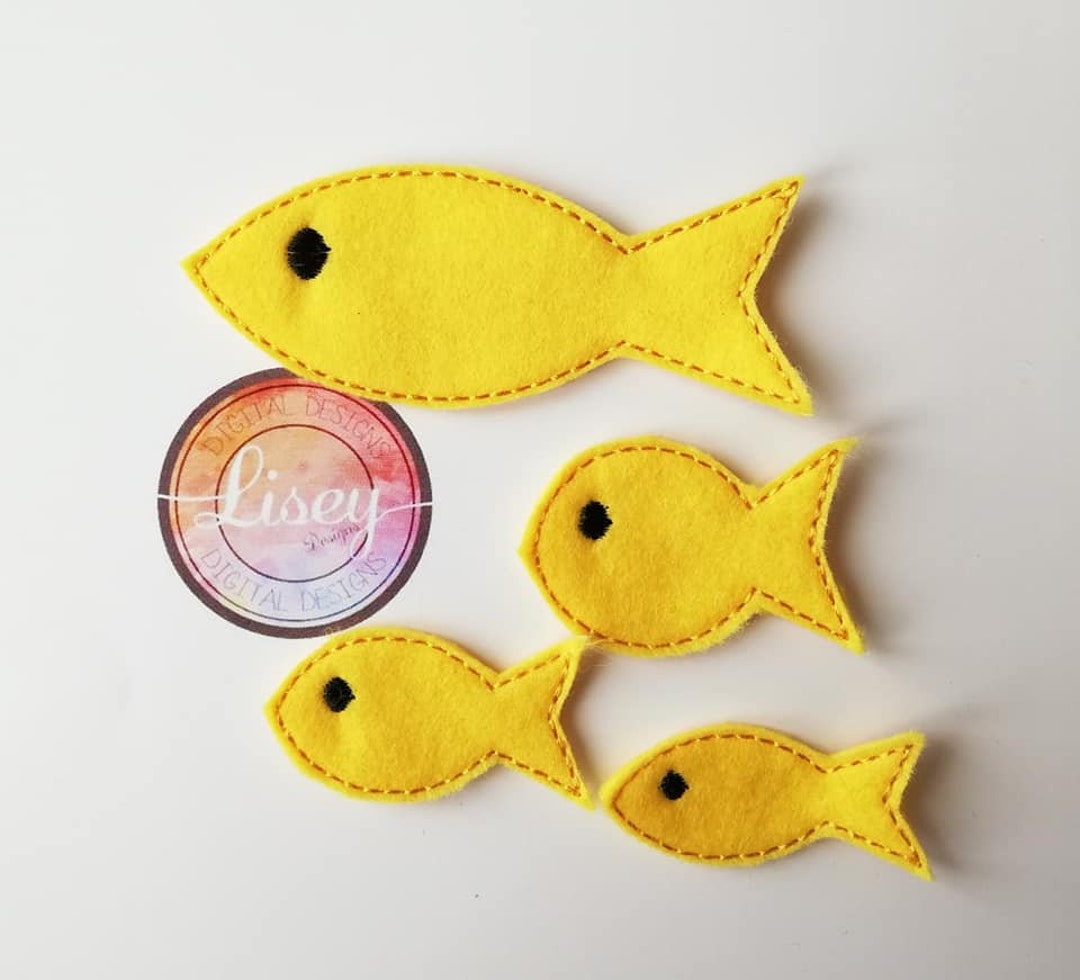 DIGITAL PATTERN, 4 Felt Fish Felties, 4x4 Hoop, Digital Embroidery File ...