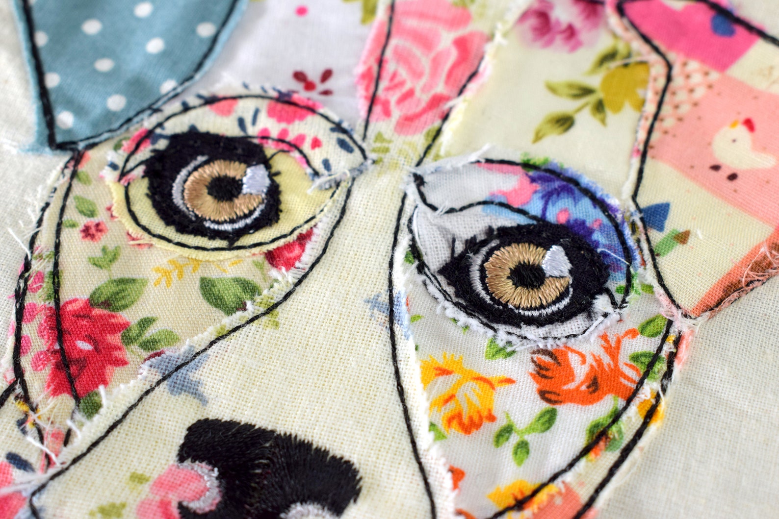 Digital File Patchwork Jack Russell Terrier Raw Edge | Etsy UK