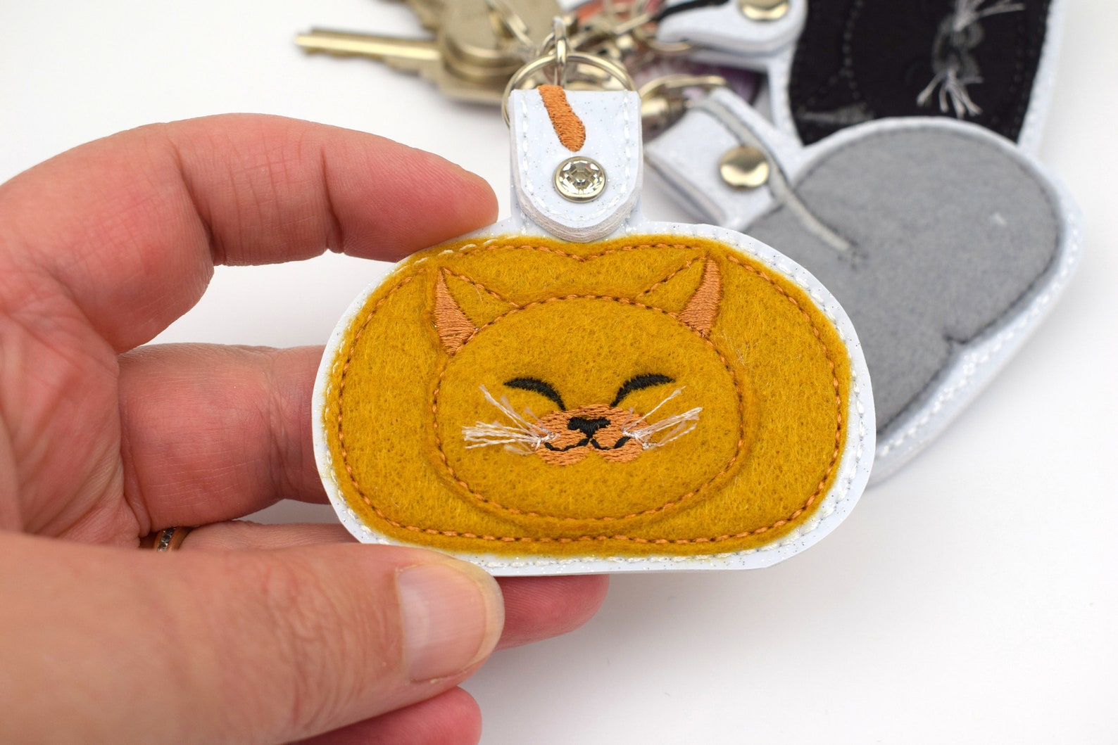 Digital File Fat Cat Key Fob Double Sided Cat Fat Bum Cat - Etsy