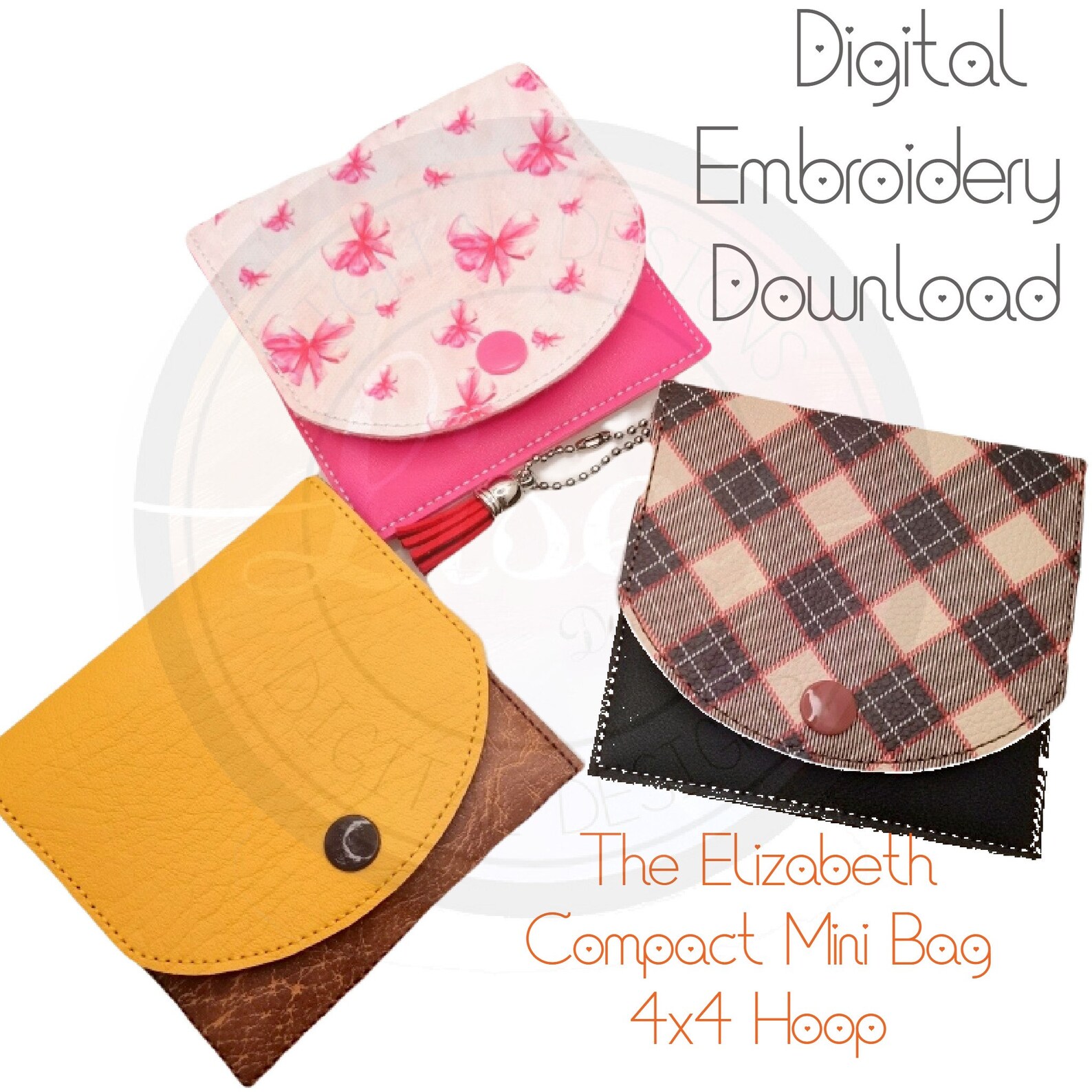 Mini Wallet, 4x4 Hoop, Elizabeth Bag, ID Wallet, Embroidery Machine ...