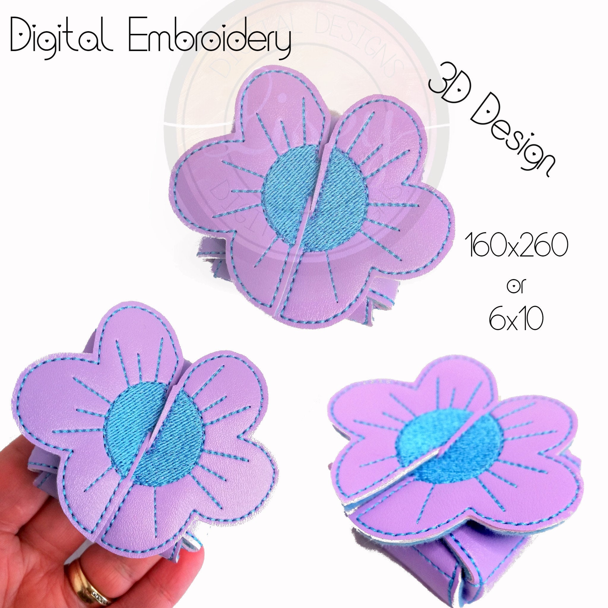 3D Flower Box All 3 SizesDigital Embroidery Design In The | Etsy