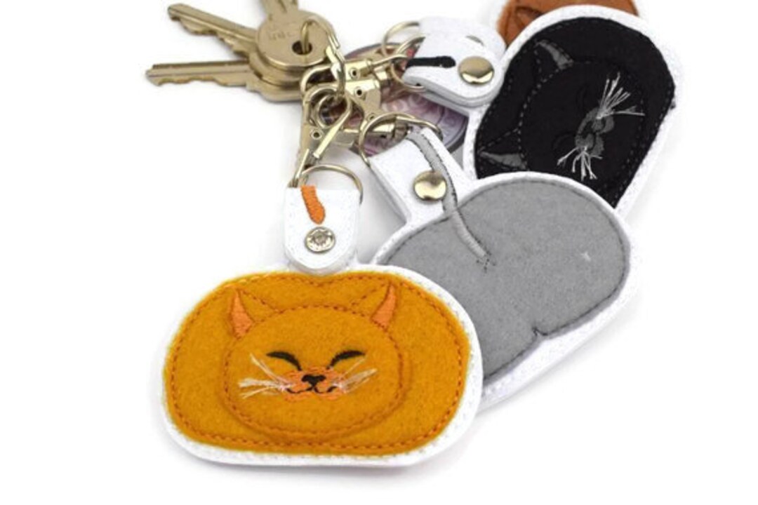 Digital File, Fat Cat Key Fob, Double Sided Cat, Fat Bum Cat Key Ring ...