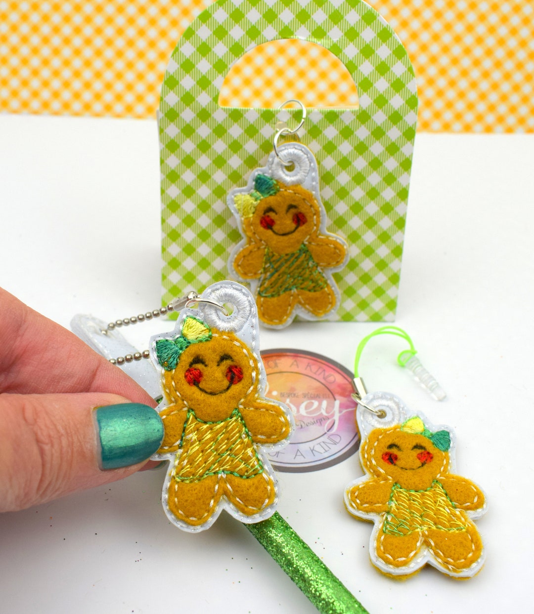 Digital File, 3 Mini Gingerbread Girl Charm Embroidery Design, Lisey ...