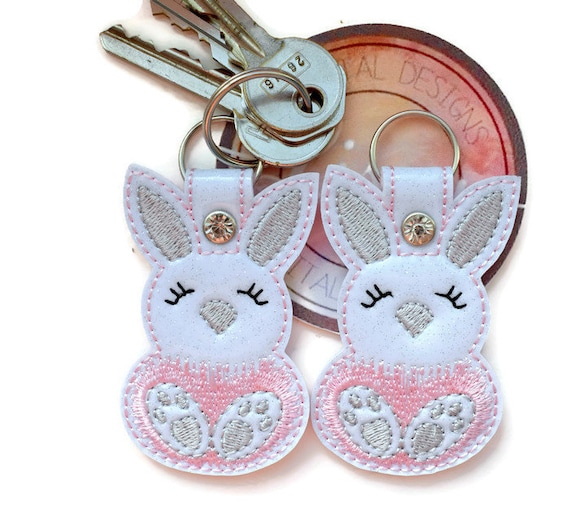 Sewing & Fiber Embroidery Digital Rabbit Key Fob Design Animal Key Fob ...