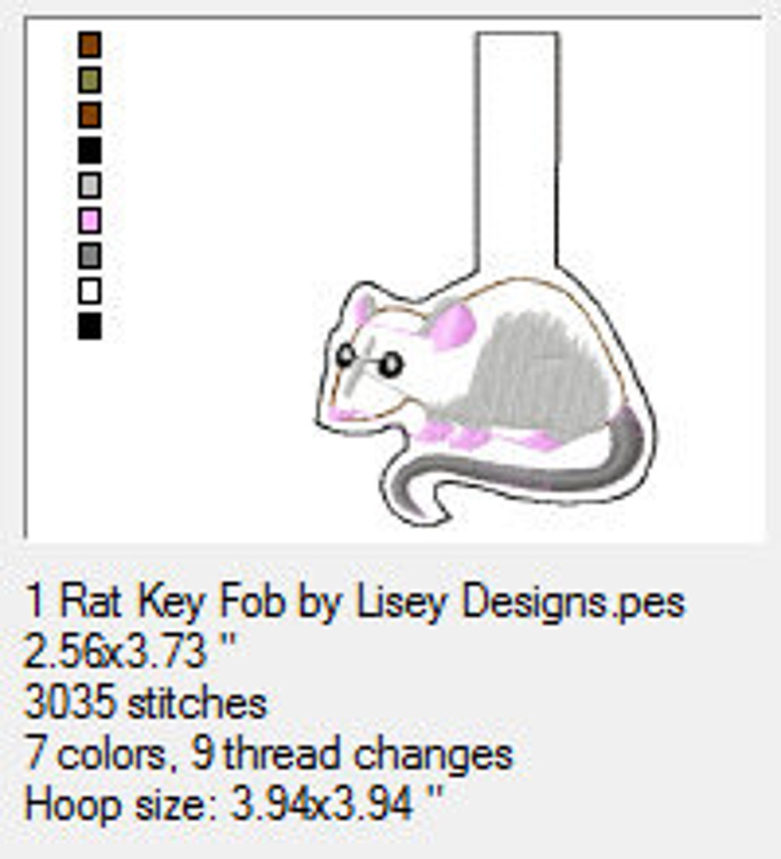 Rat Embroidery Rat Key Fob Chinese New Year Year of the Rat - Etsy