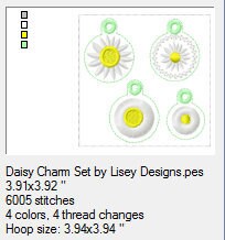 DIGITAL PATTERN, Daisy Charm Set, Fringed 3D Daisy, Embroidered Charms ...