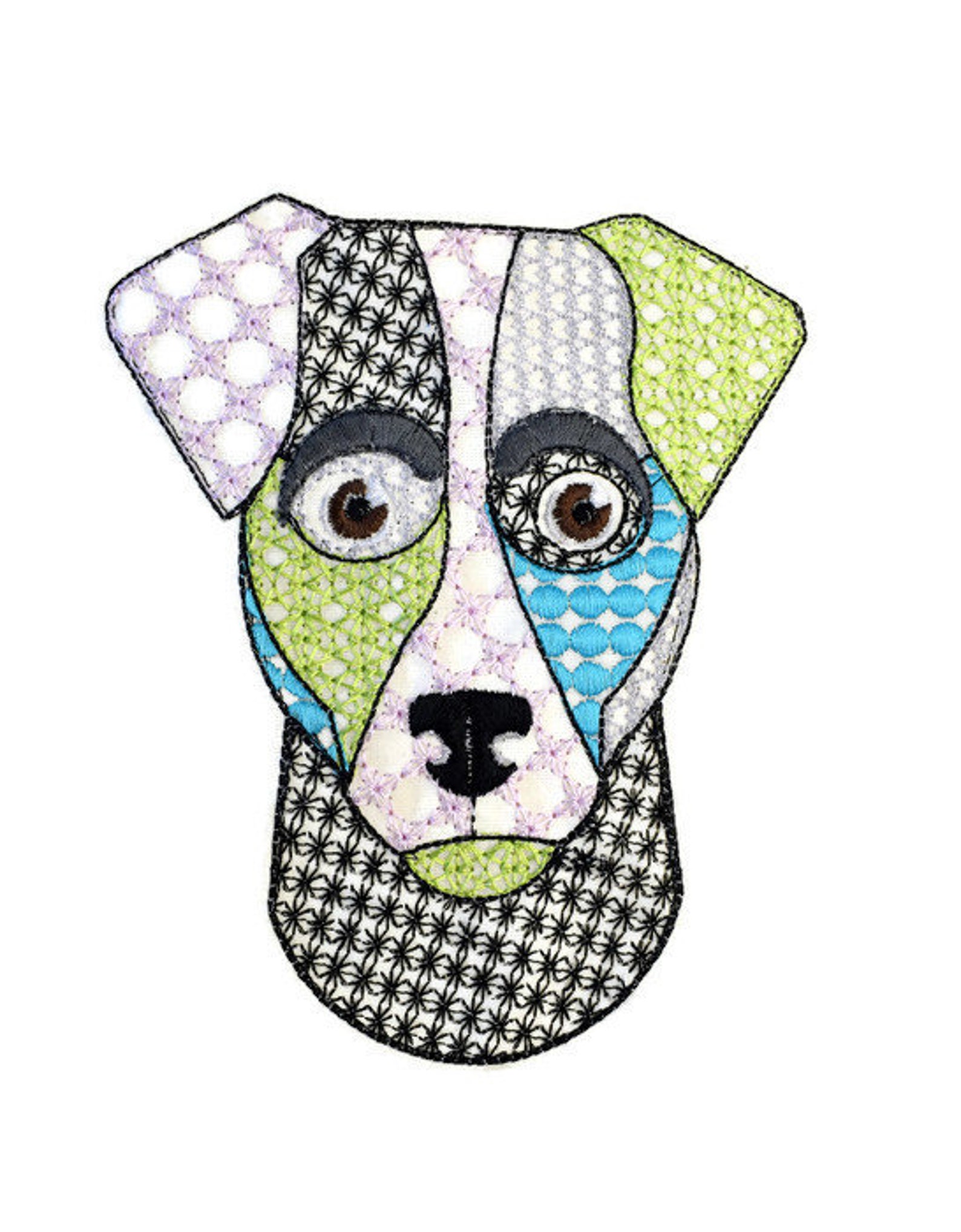 Digital File, Jack Russell Terrier, Stitched Patchwork, Machine ...