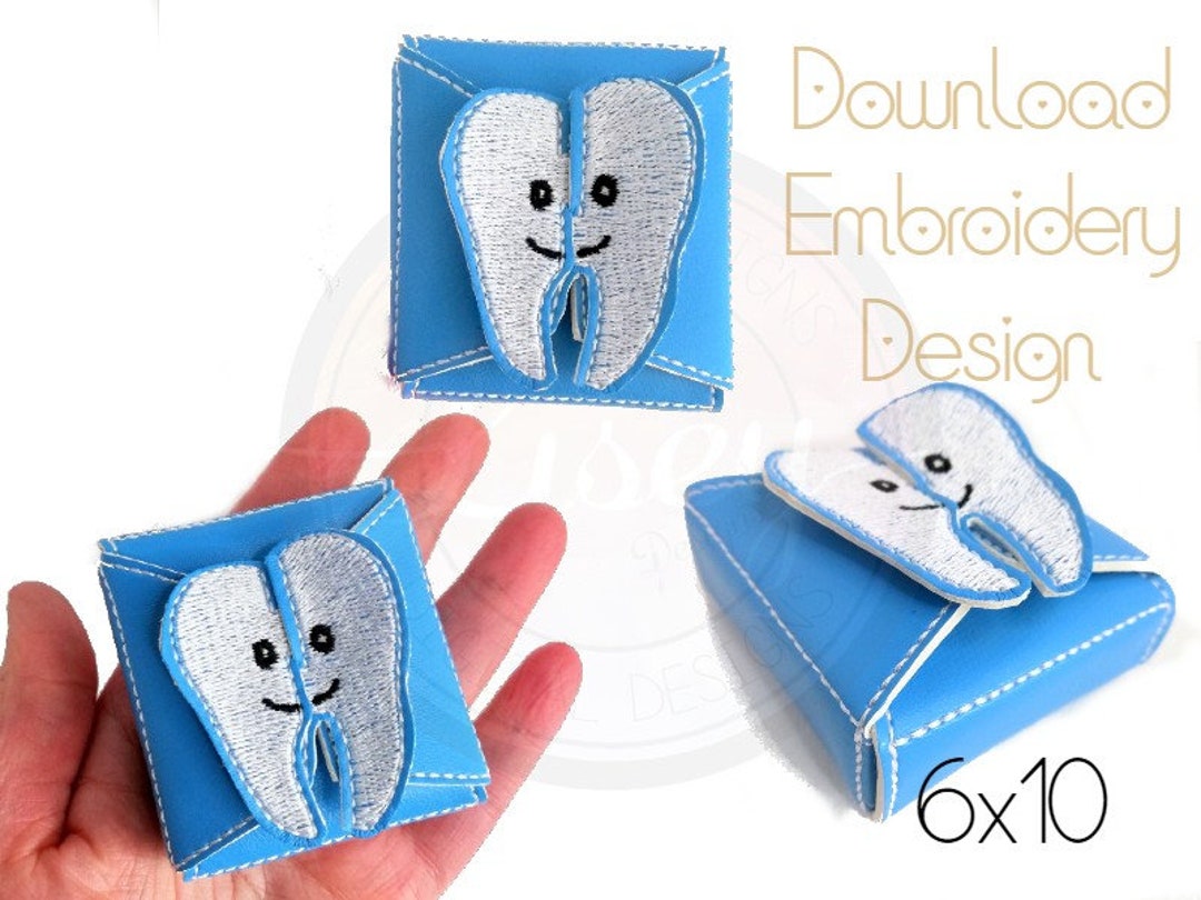 3D Medium Sized Tooth Box, 6x10 Hoop Size, Digital Embroidery Design ...