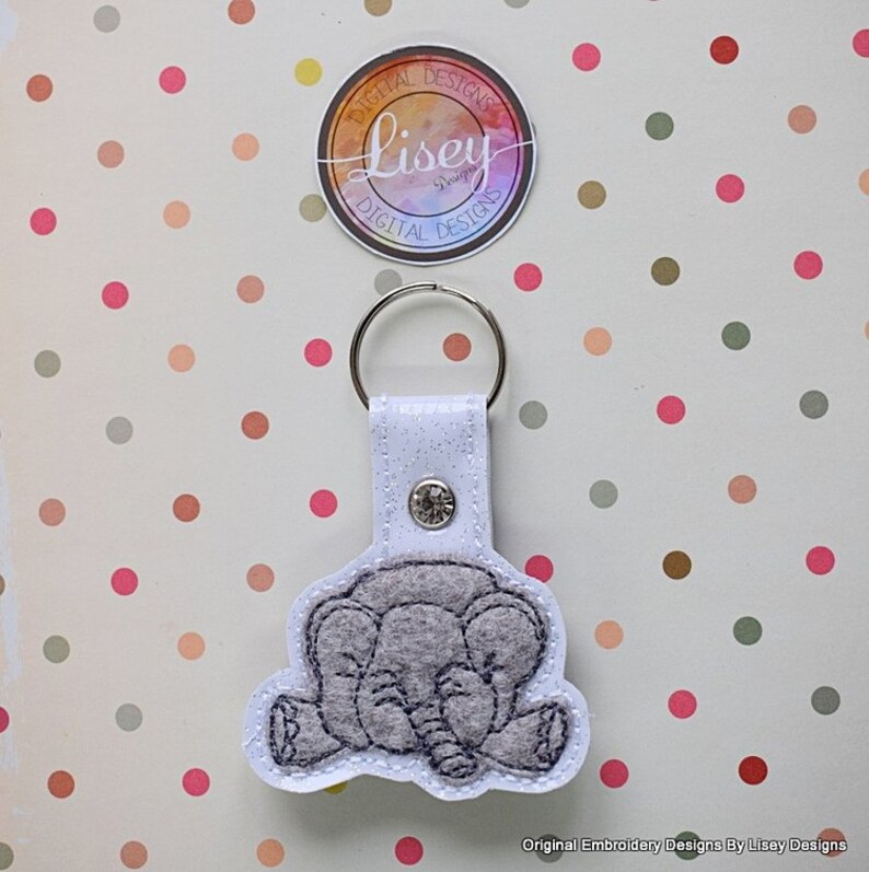 DIGITAL PATTERN Elephant Key Rings Embroidery Designs - Etsy