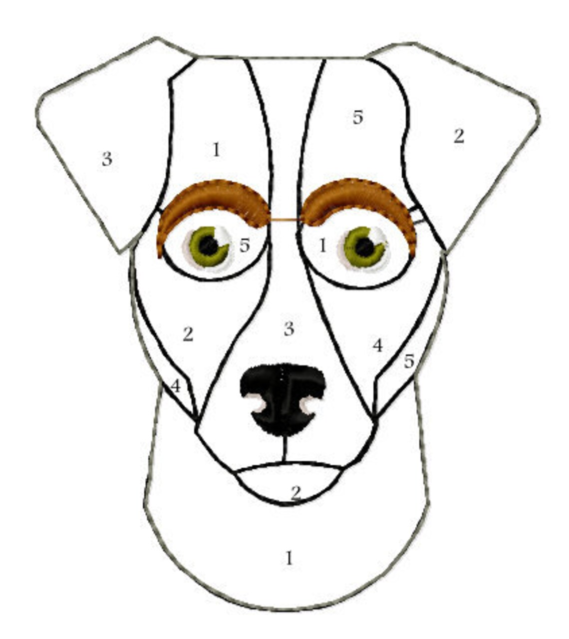 Digital File, Jack Russell Terrier, Stitched Patchwork, Machine ...