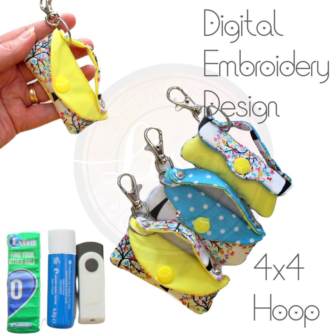 3 Lip Balm Cases, Fabric, Gum Purse, Usb Case, DIGITAL PATTERN, 4x4 ...