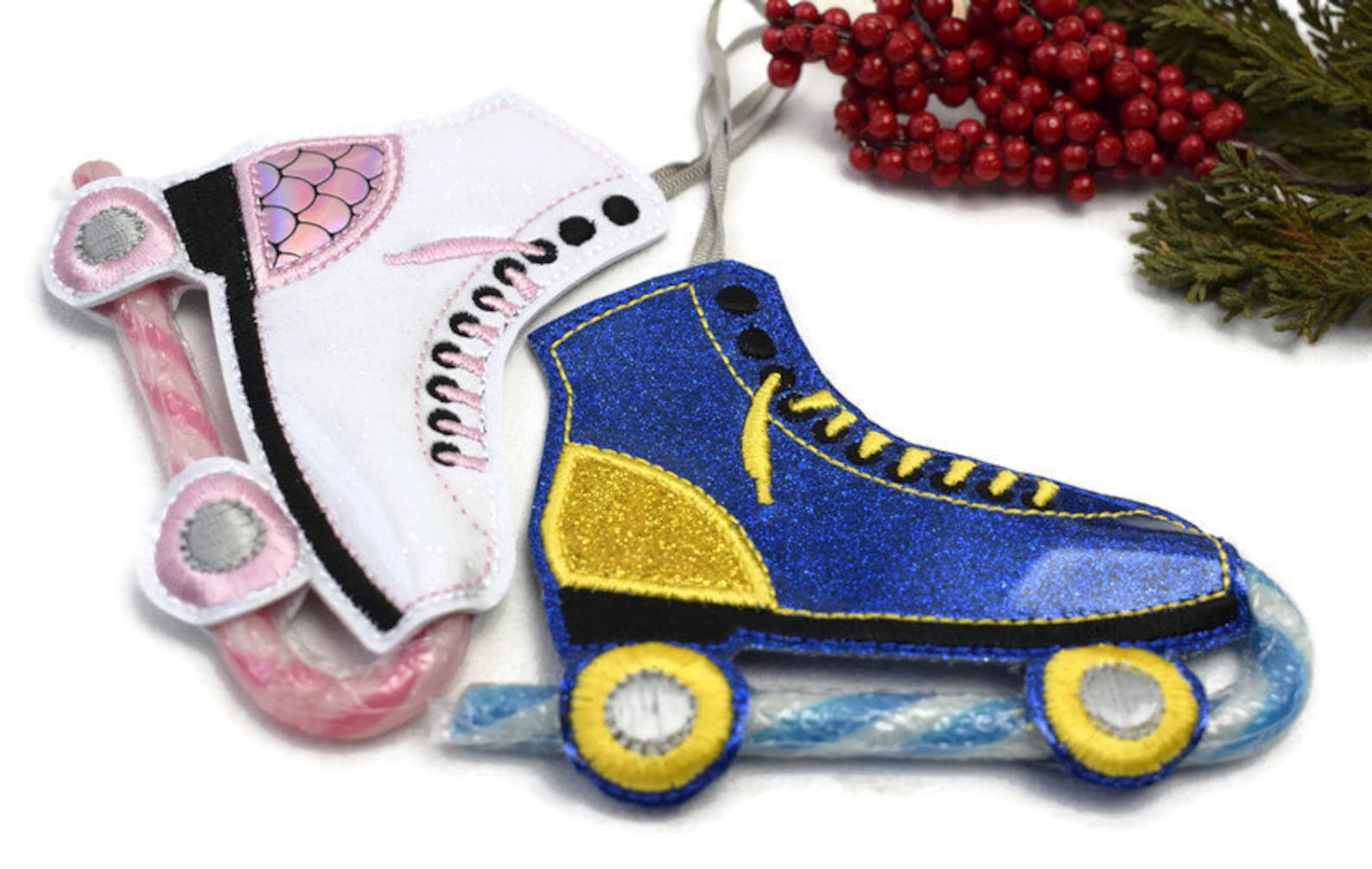 4x4 Candy Cane Roller Skate, Hanging Decoration, Disco Roller Skate ...