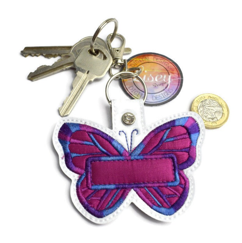 DIGITAL PATTERN Butterfly Key Fob Applique Personalise | Etsy
