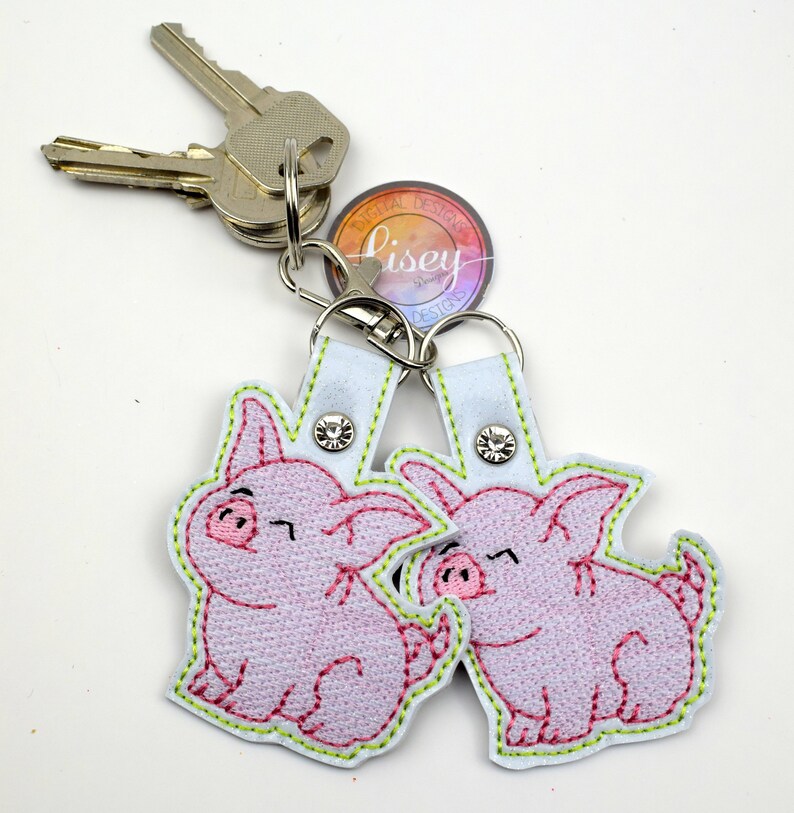 DIGITAL PATTERN Pig Key Fob 2 Pink Pig Key Ring ITH - Etsy Australia