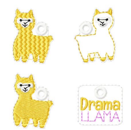 DIGITAL PATTERN Llama Charm Set Embroidered Charm Set ITH | Etsy