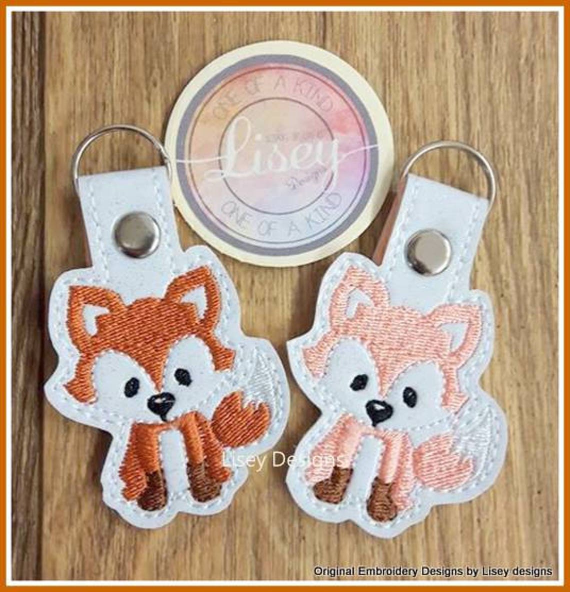 Digital File, 2 Fox Key Fobs, Forest Animal, ITH, Embroidery Design ...