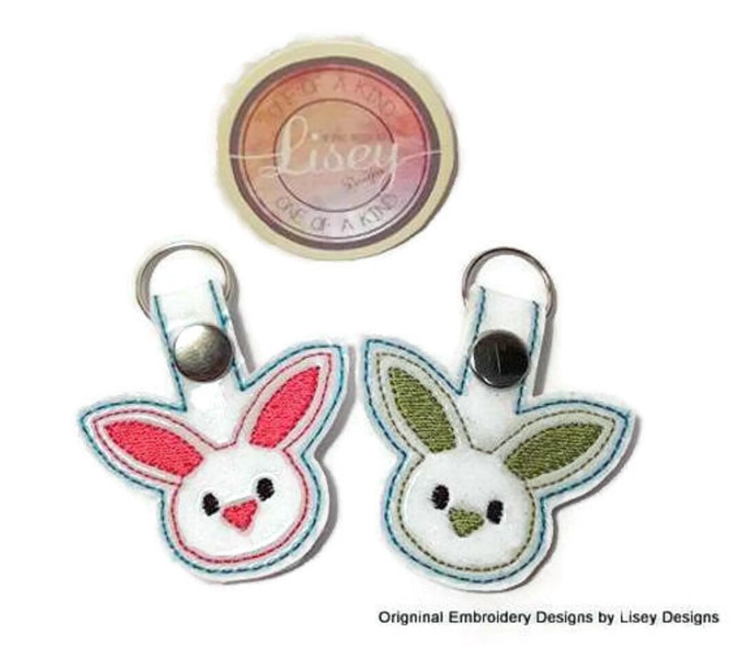 DIGITAL PATTERN, 2 Bunny Key Fobs, Twin Rabbit Key Fob Design, Bunny ...