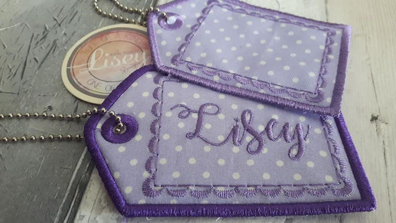 Digital File: Embroidered Luggage Tag Shell Lace Full Boarder - Etsy