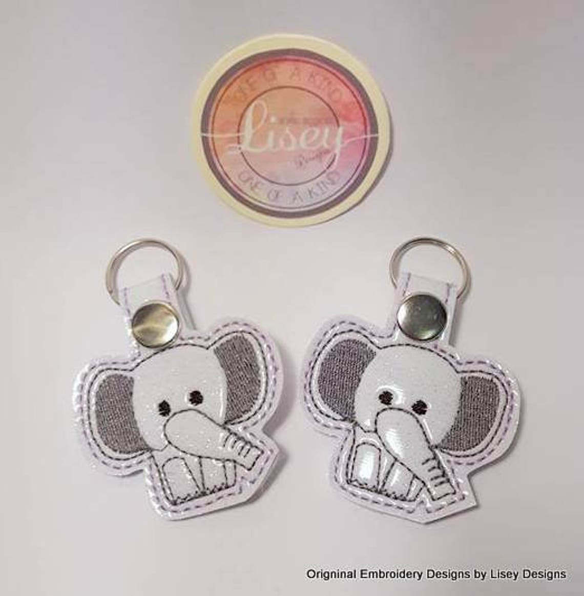 Digital File, 2 Elephant Key Fobs, Elephant Body, Snap Tabs, Kam Snaps ...