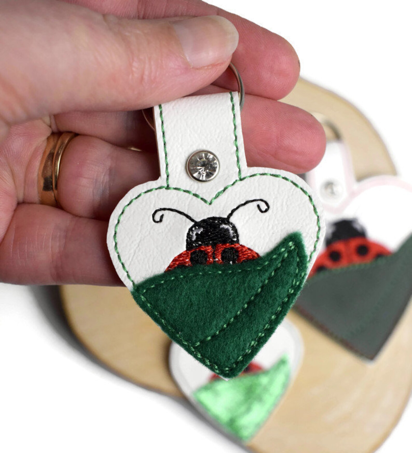 Ladybug Ladybird Lady Bug Key Fob Love Bug ITH Embroidery - Etsy