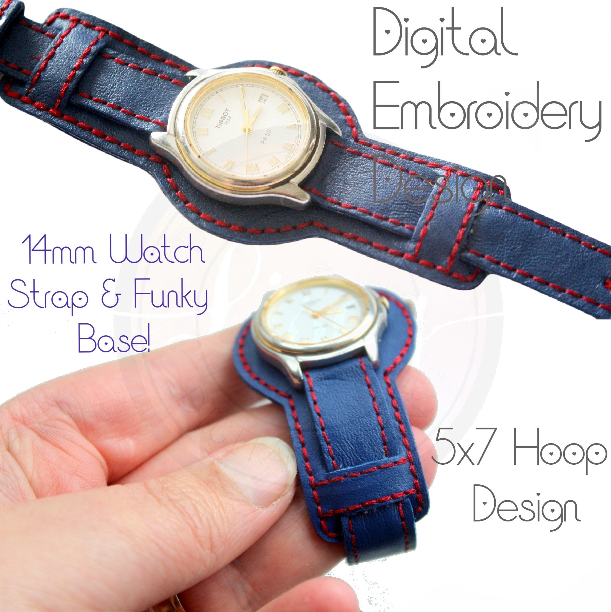 14mm Watch Band Embroidery Design Watch Straps Base with | Etsy