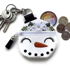 4x4 Snowman Purse, Zipper, Coin Purse, Zippys, DIGITAL PATTERN, 3D ...