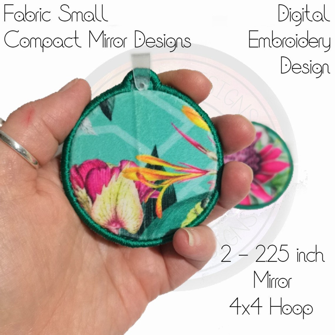 50 - 54 Mm Mirror Design, Fabric Covered Compact Mirror, Digital ...