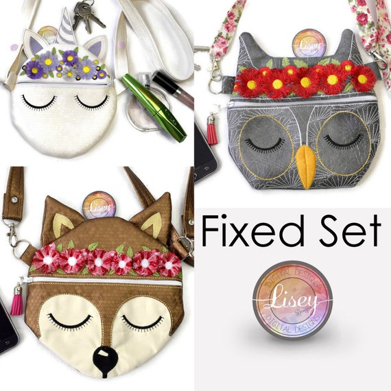 787 Hoop Designs Unicorn Bag Fox Bag Owl Bag Instant - Etsy