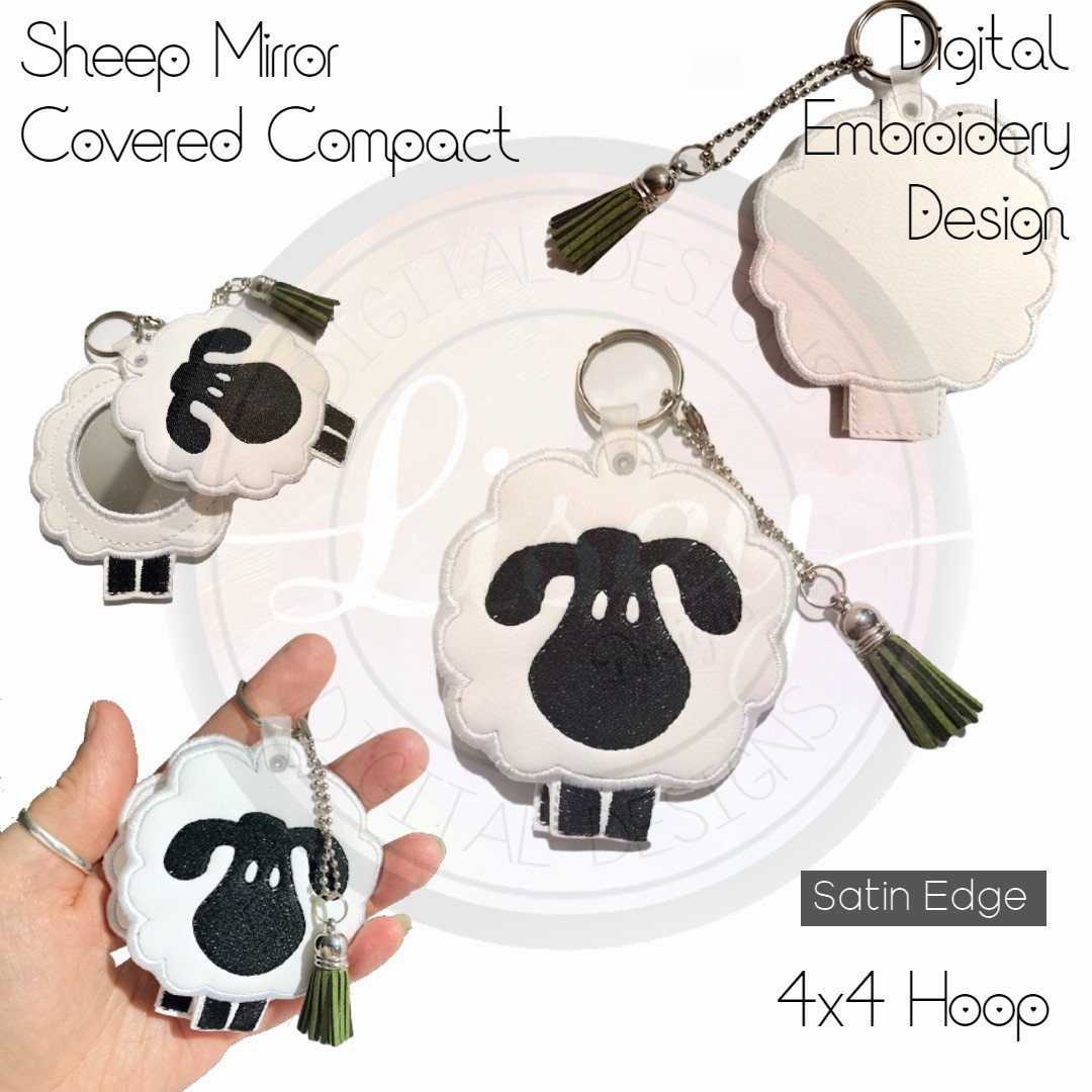 50 - 54mm Mirror, Sheep Mirror, Fabric Covered Compact Mirror, Digital ...