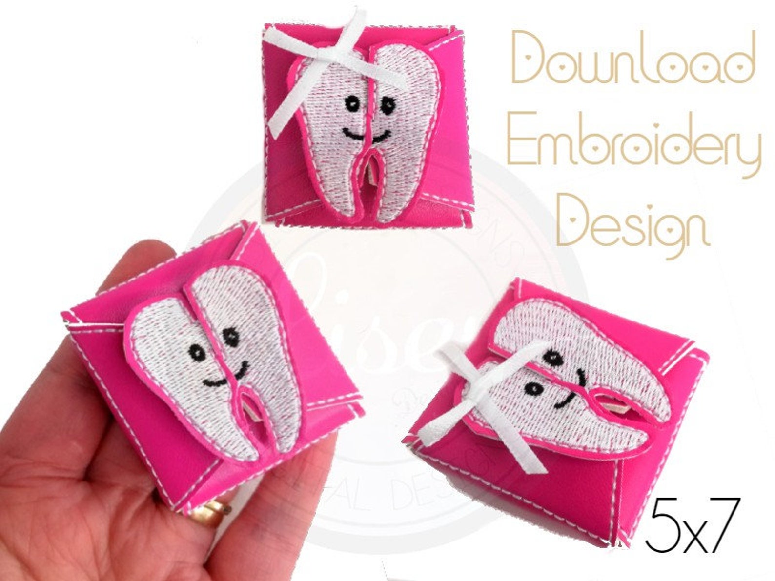 5x7 3D Tooth Box Small Digital Embroidery Design in the | Etsy