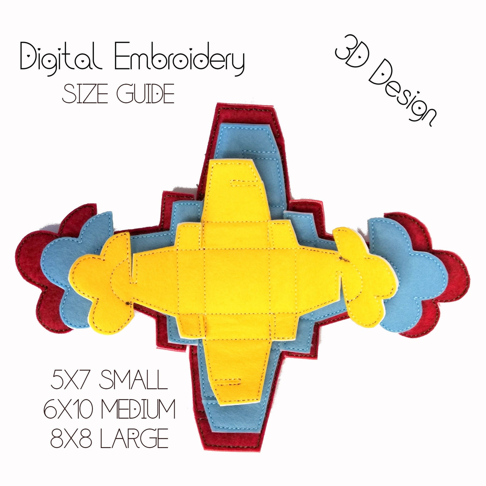 3D Flower Box All 3 SizesDigital Embroidery Design In The | Etsy