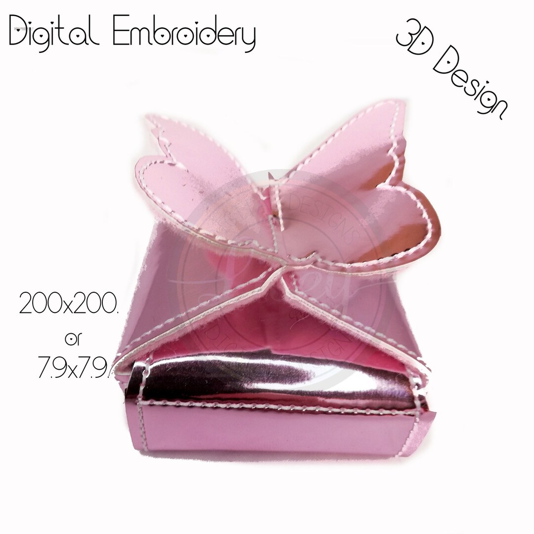 3D Butterfly Box, Embroidery Design, in the Hoop, Digital Instant ...