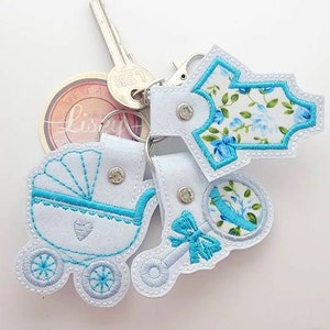 DIGITAL PATTERN, Baby Nappy, Diaper, Key Ring, ITH, 4x4, Embroidery ...