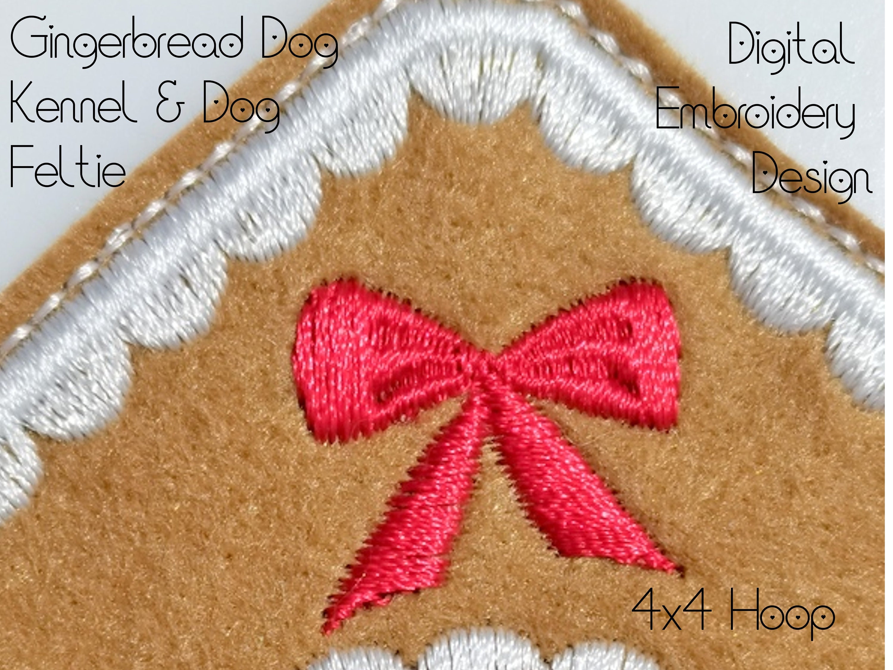 Gingerbread Dog House & Dog Feltie, Hanging Decoration, Christmas ...