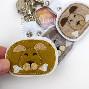 Digital File, Dog Key Fob, Double Sided Dog, Mutt With Bone Key Ring ...