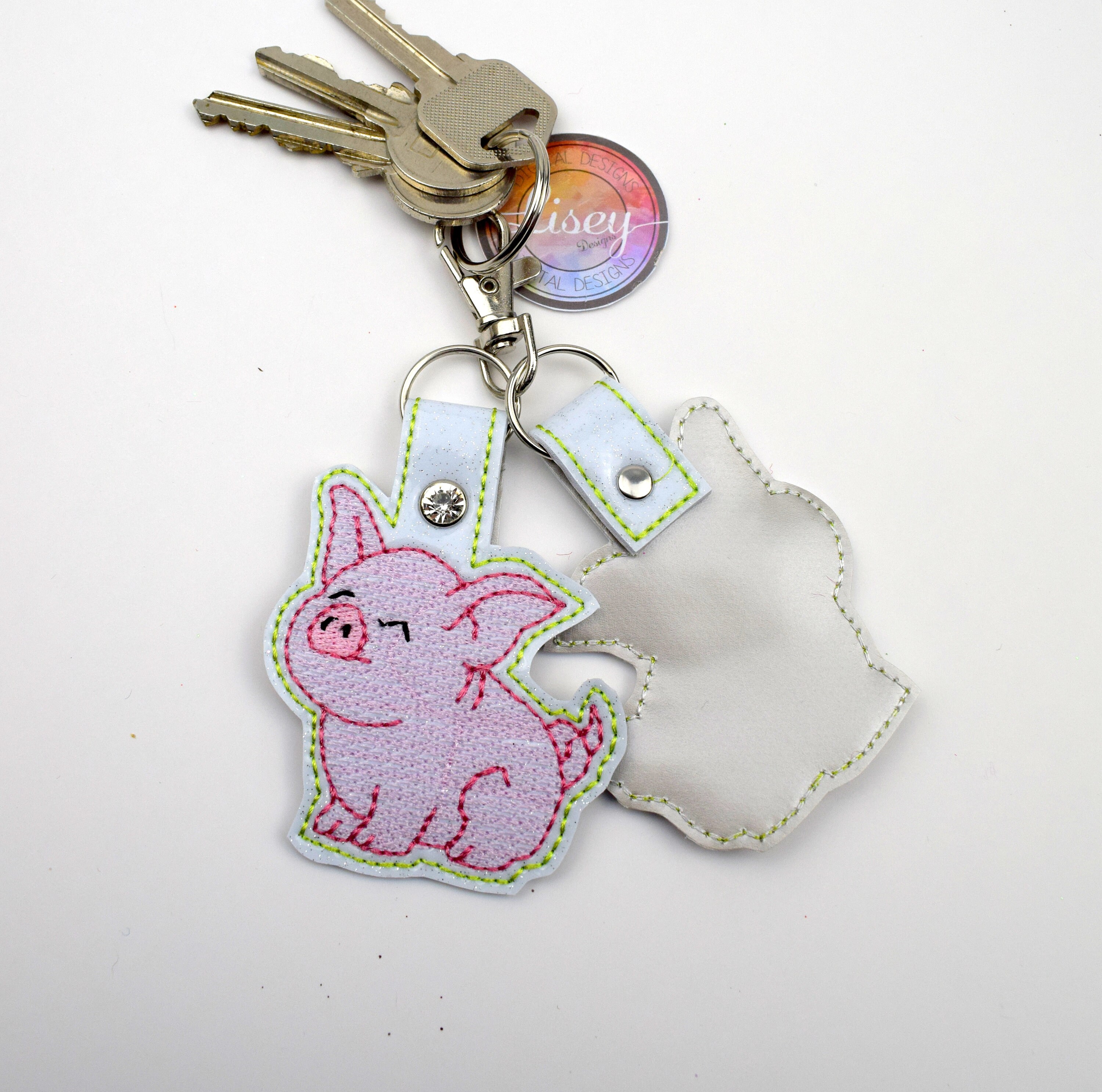 DIGITAL PATTERN Pig Key Fob 2 Pink Pig Key Ring ITH | Etsy