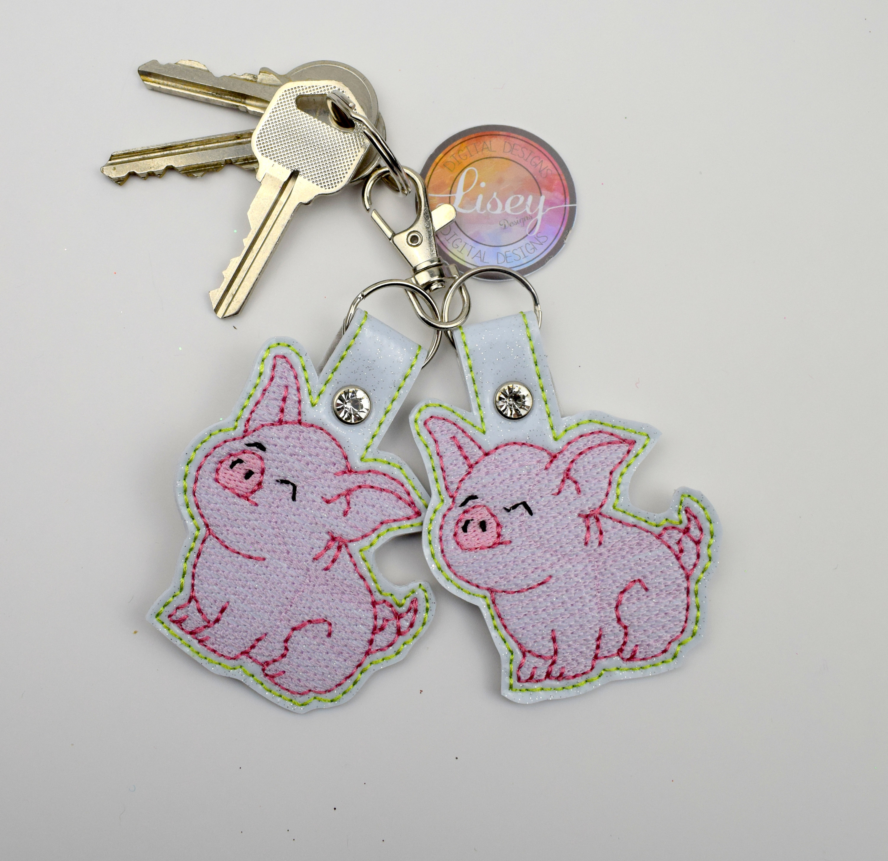 DIGITAL PATTERN Pig Key Fob 2 Pink Pig Key Ring ITH - Etsy UK