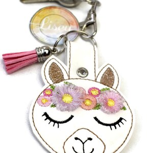 4x4 Llama Key Fob, 3D Fringed Flower, DIGITAL DESIGN, Llama Key Ring ...