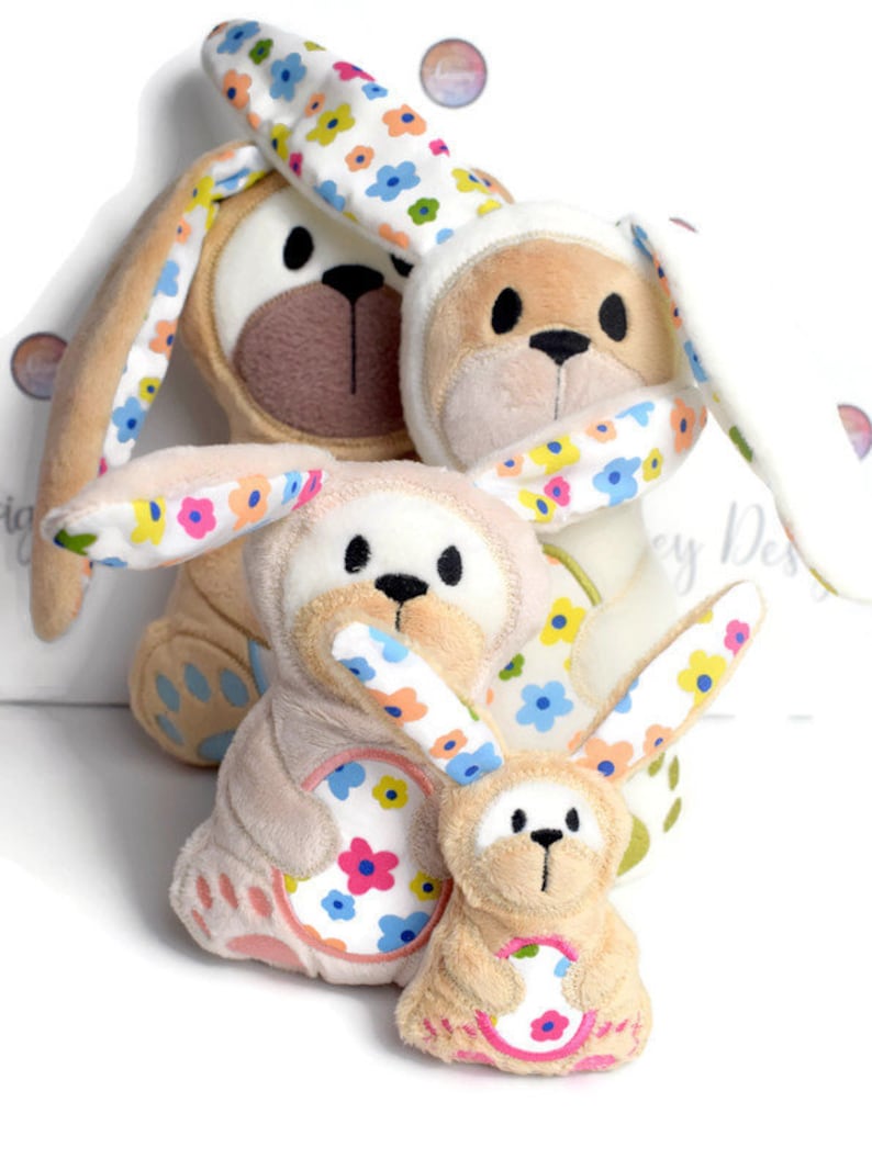 Bunny Bear Plush In The Hoop more than 1 size available | Etsy