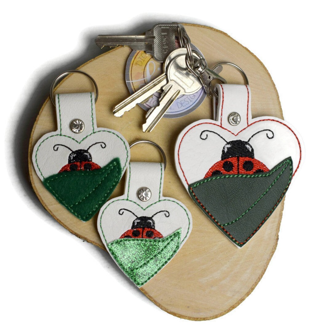 Ladybug, Ladybird, Lady Bug Key Fob, Love Bug, ITH, Embroidery Designs ...