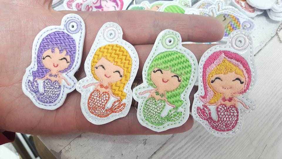 Digital File, Triplet Mermaids, Evergreen Zip Pull, Bag Charms, Zip ...