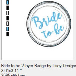 DIGITAL PATTERN, Bride to Be Digital Badge Embroidery Design - Etsy