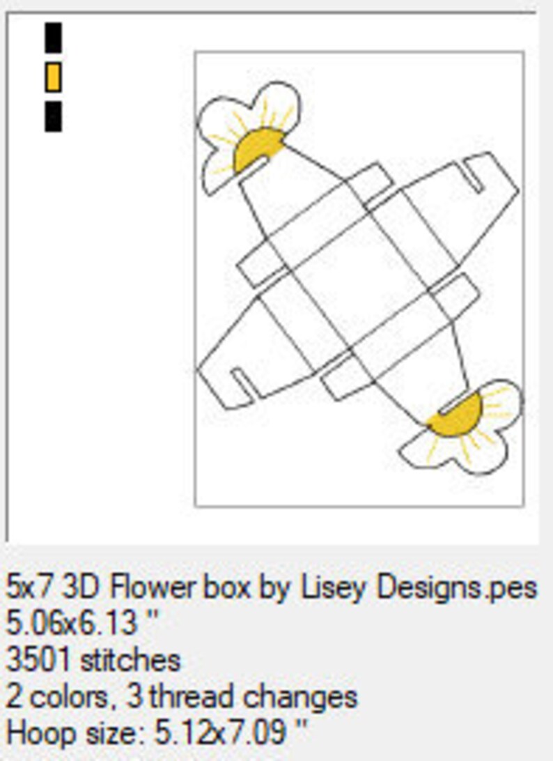 3D Flower Box All 3 Sizesdigital Embroidery Design in the - Etsy UK
