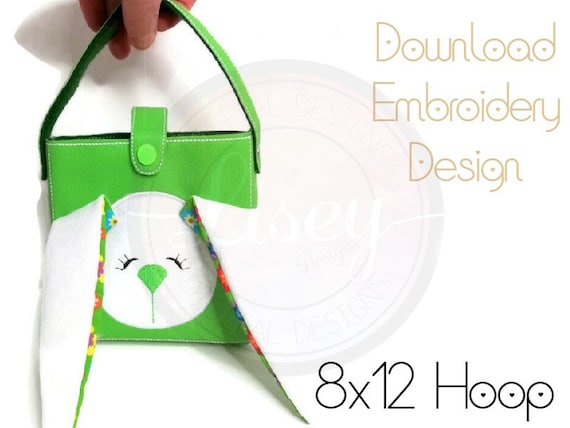 8x12 Rabbit Treat Bag Embroidery Design ITH Rabbit Easter | Etsy