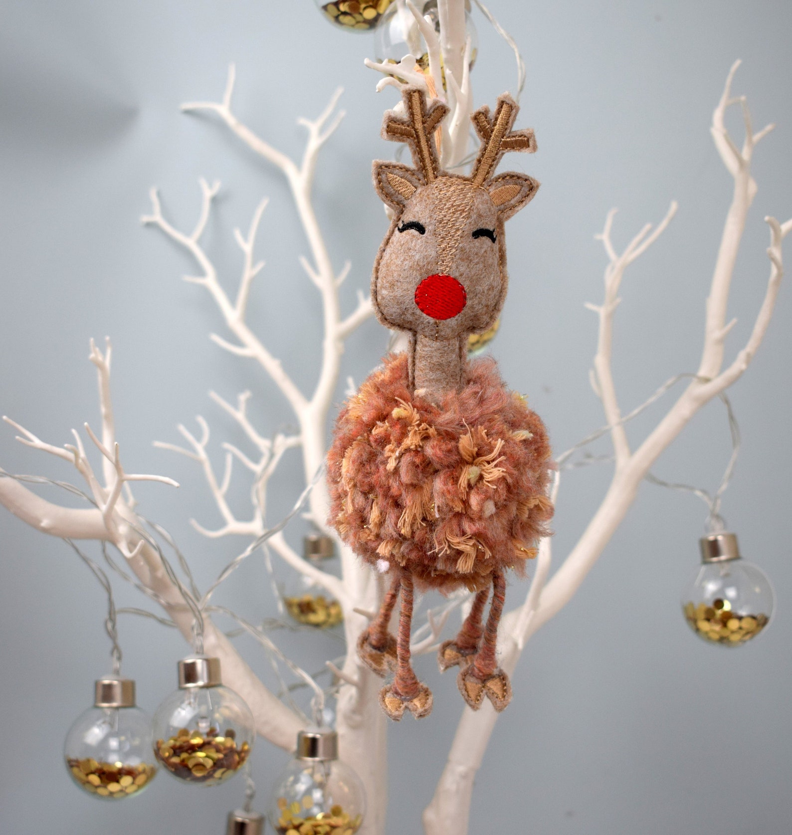 DIGITAL PATTERN, Reindeer Pom Pom Hanging Decorations, Digital ...