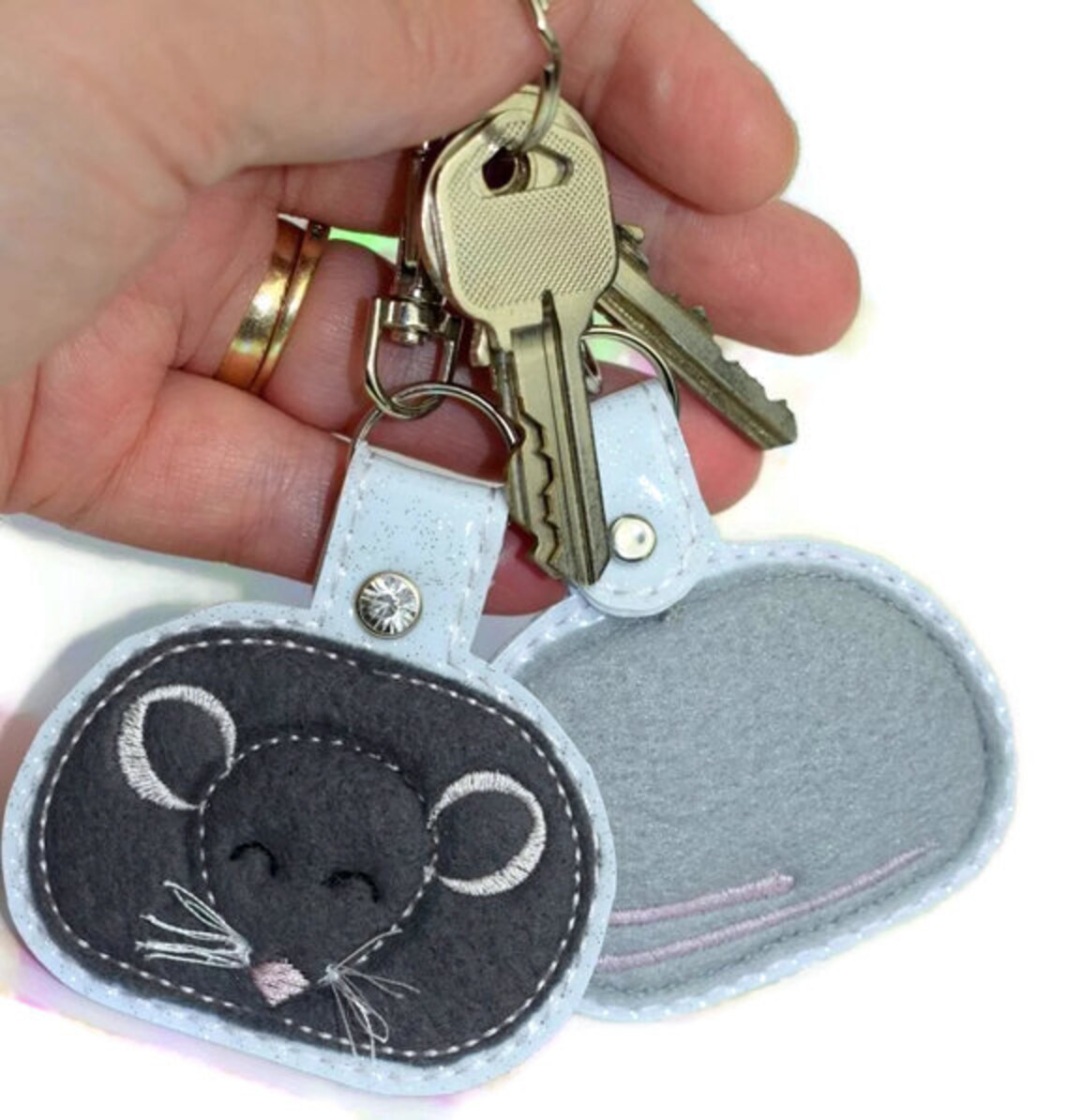 Digital Mouse Embroidery Pattern Key Fob Digital Embroidery | Etsy